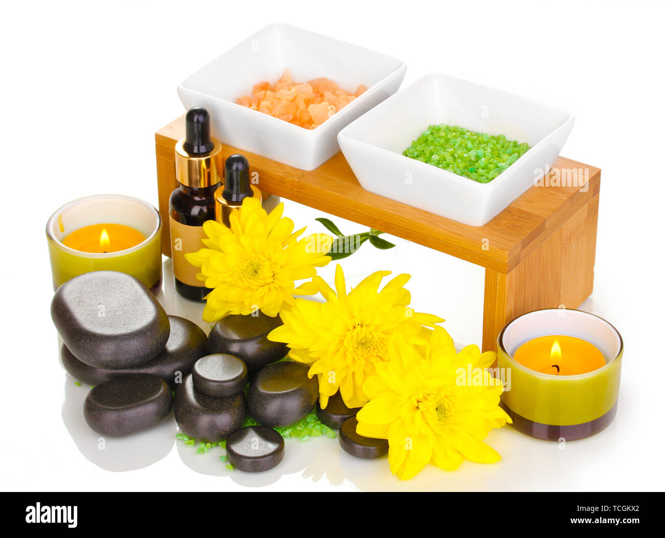 Spa setting isolated on white Stock Photo - Alamy