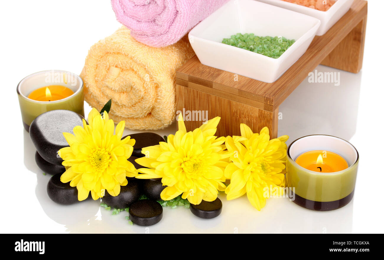 Spa setting isolated on white Stock Photo - Alamy