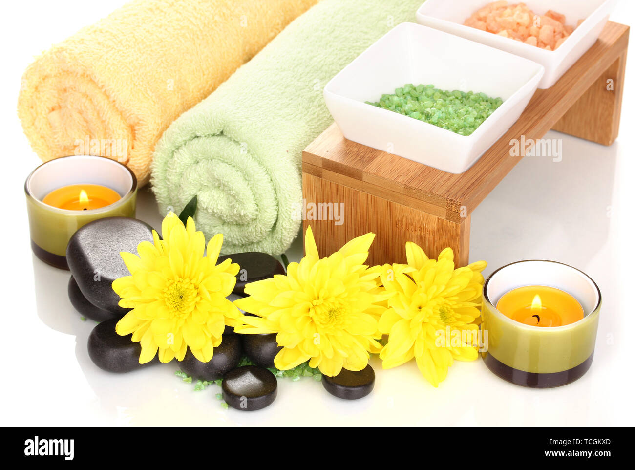 Spa setting isolated on white Stock Photo - Alamy