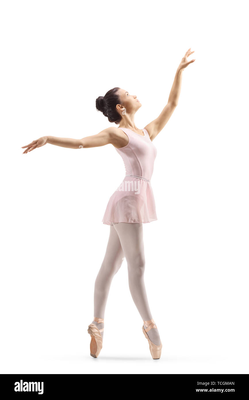 Full length portrait of a beautiful elegant female ballet dancer ...