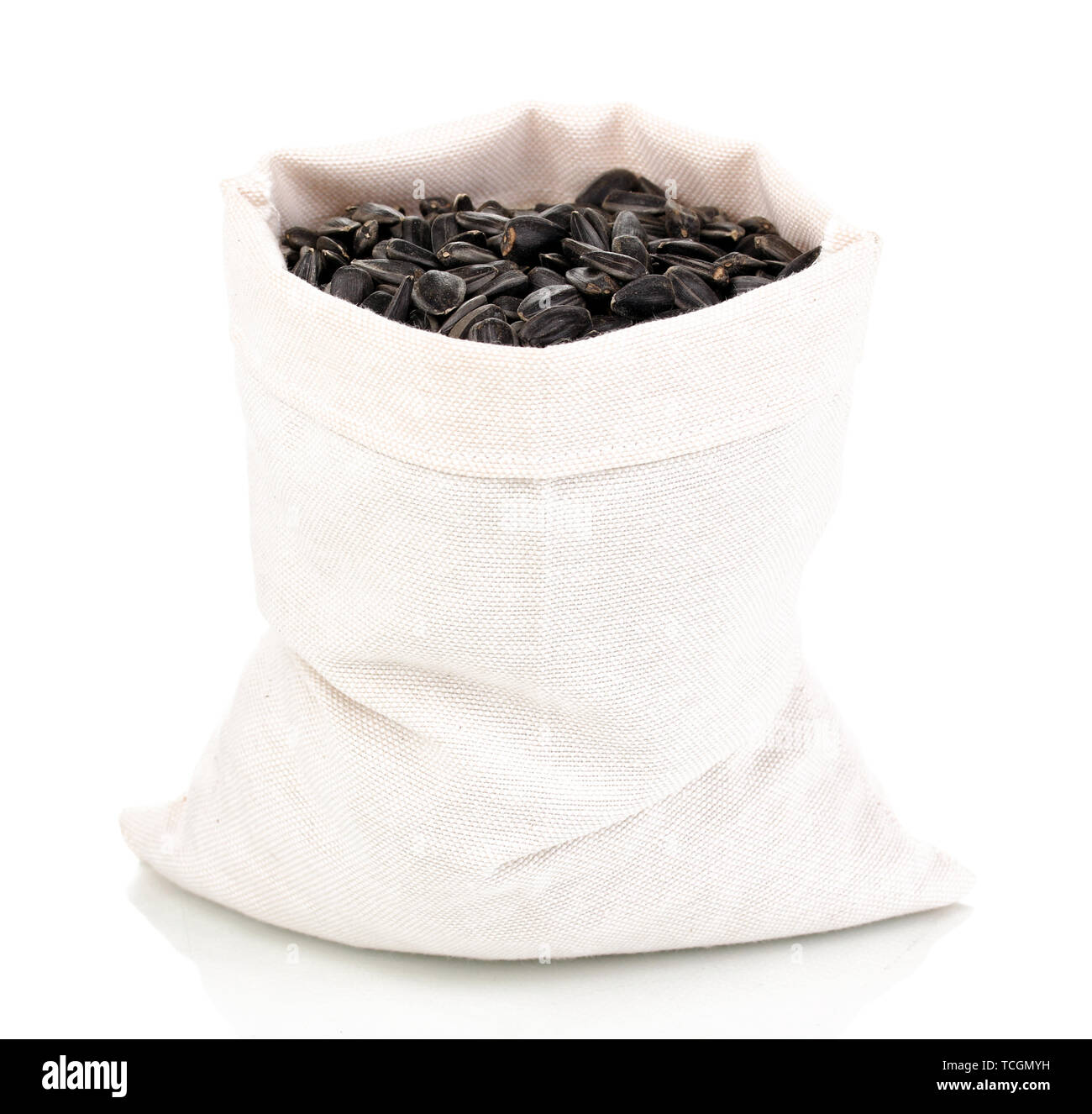 Cloth bag of sunflower seeds isolated on white Stock Photo - Alamy