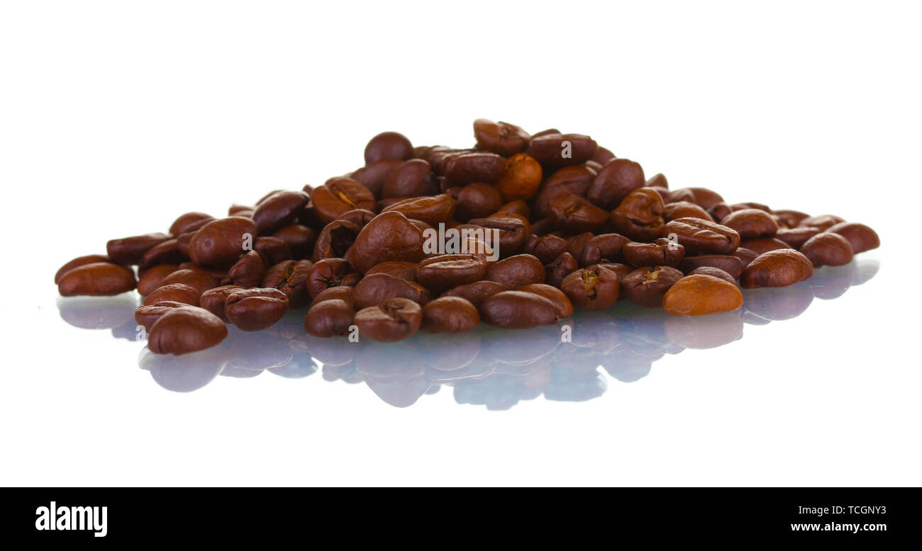coffee beans isolated on white Stock Photo - Alamy