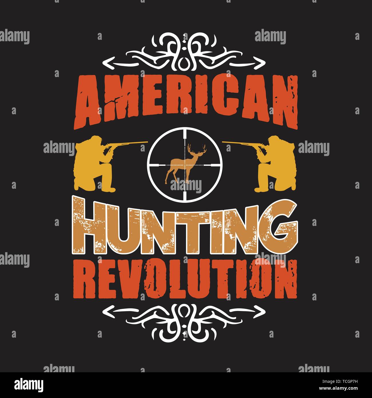 Hunting Quote and saying. American hunting revolution Stock Vector ...