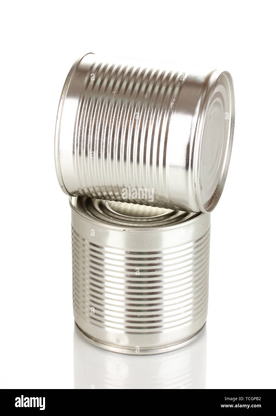 Tin cans isolated on white Stock Photo - Alamy