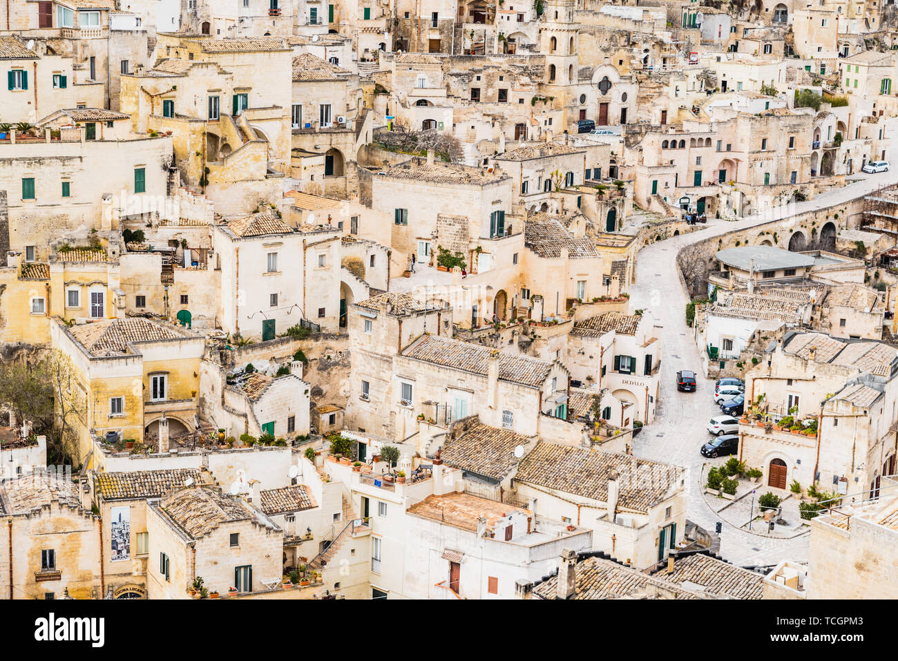 Panoramas of the ancient medieval city of Matera, in Italy Stock Photo ...