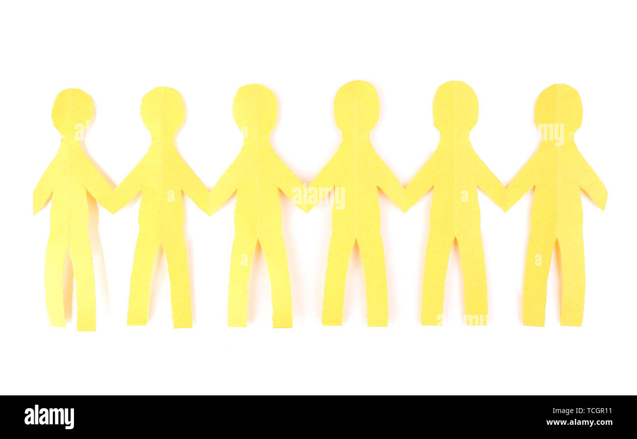 Paper people isolated on white Stock Photo - Alamy