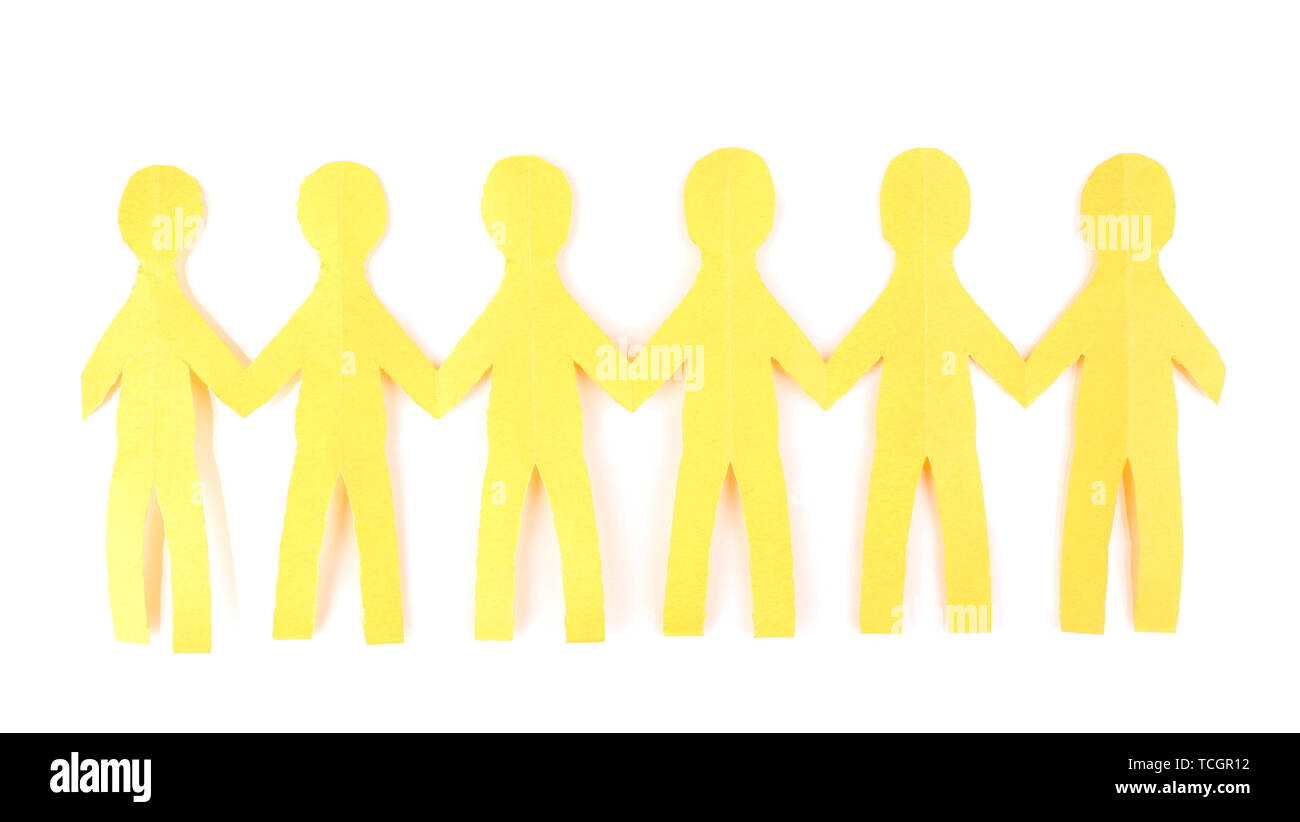 Paper people isolated on white Stock Photo - Alamy