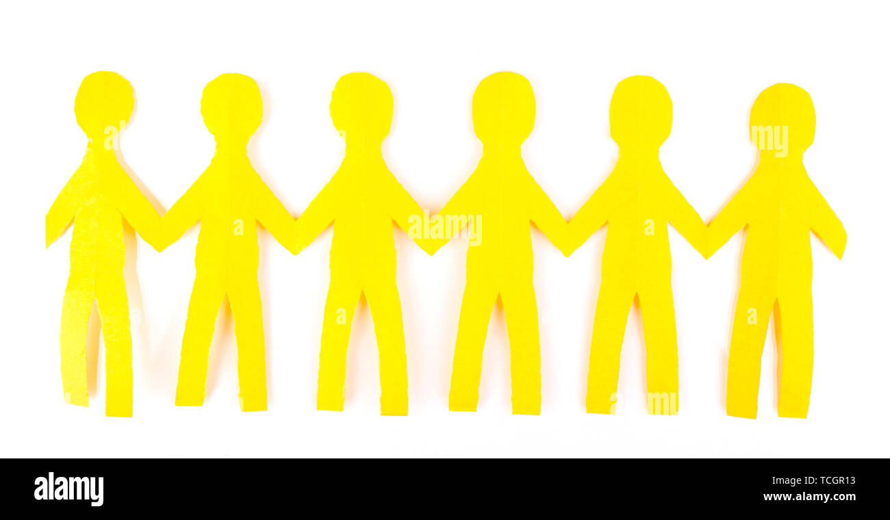 Paper people isolated on white Stock Photo - Alamy