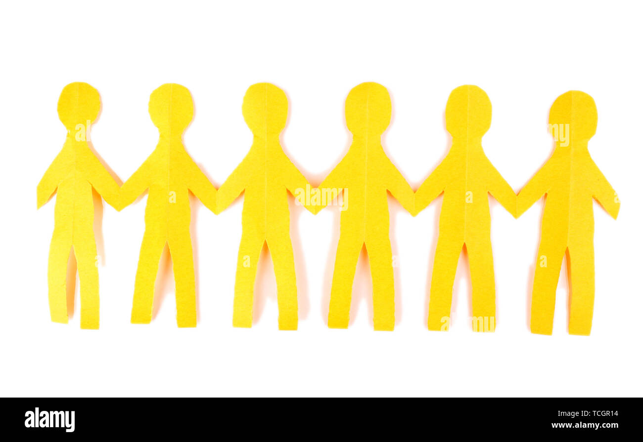 Paper people isolated on white Stock Photo - Alamy