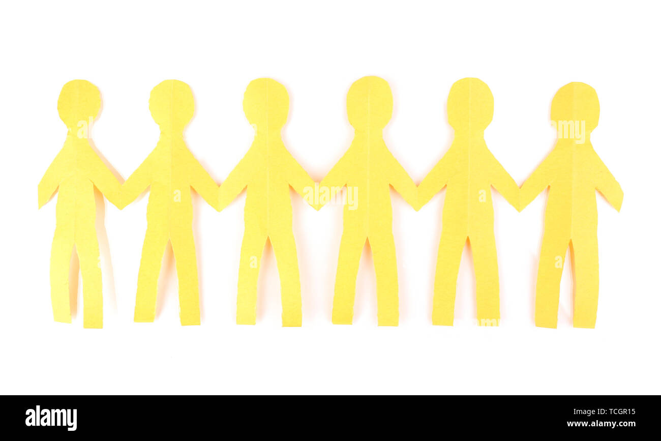 Paper people isolated on white Stock Photo - Alamy