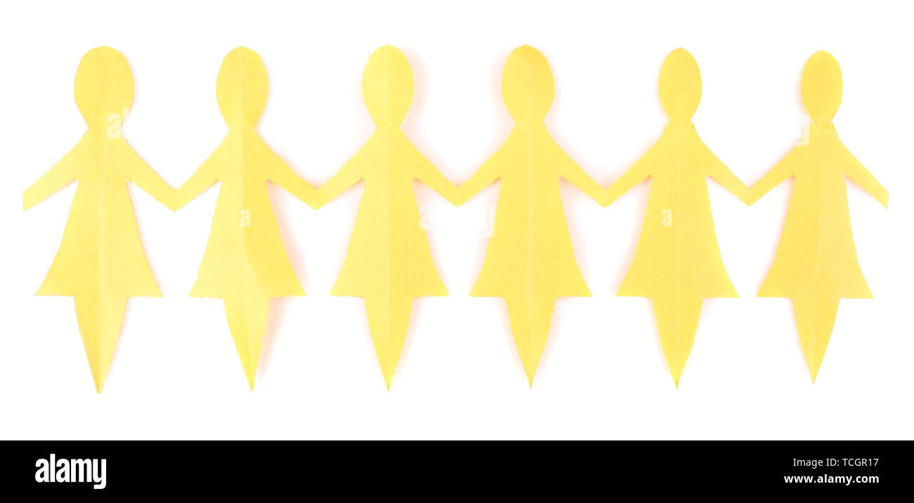 Paper people isolated on white Stock Photo - Alamy