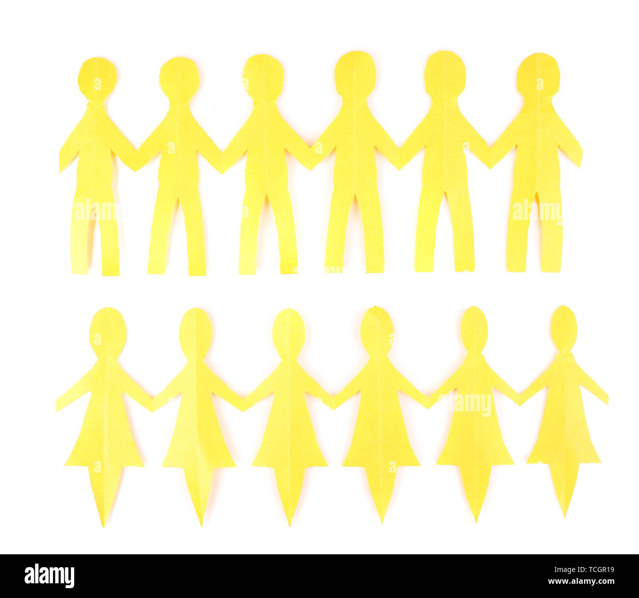 Paper people isolated on white Stock Photo - Alamy