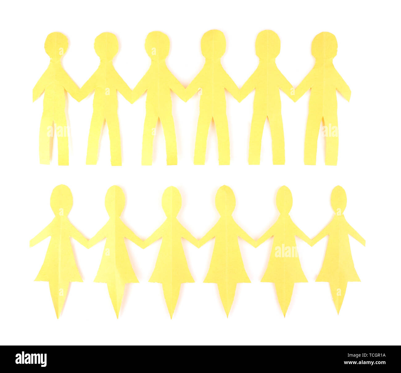 Paper people isolated on white Stock Photo - Alamy