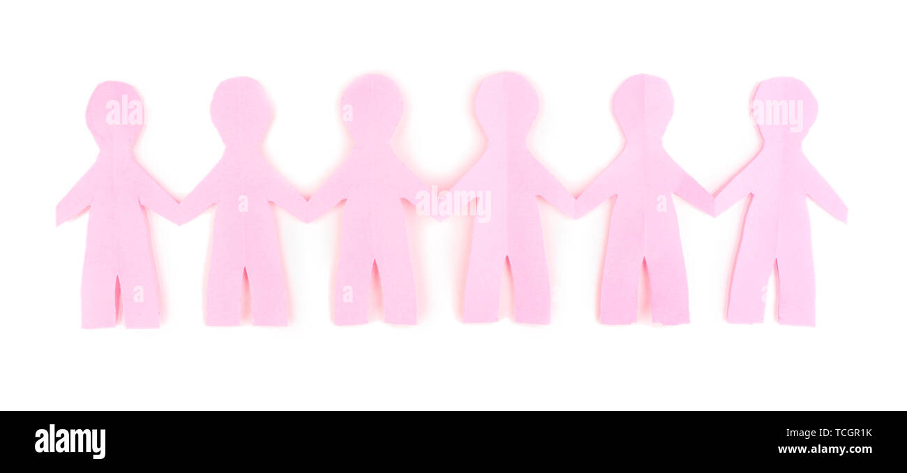 Paper people isolated on white Stock Photo - Alamy
