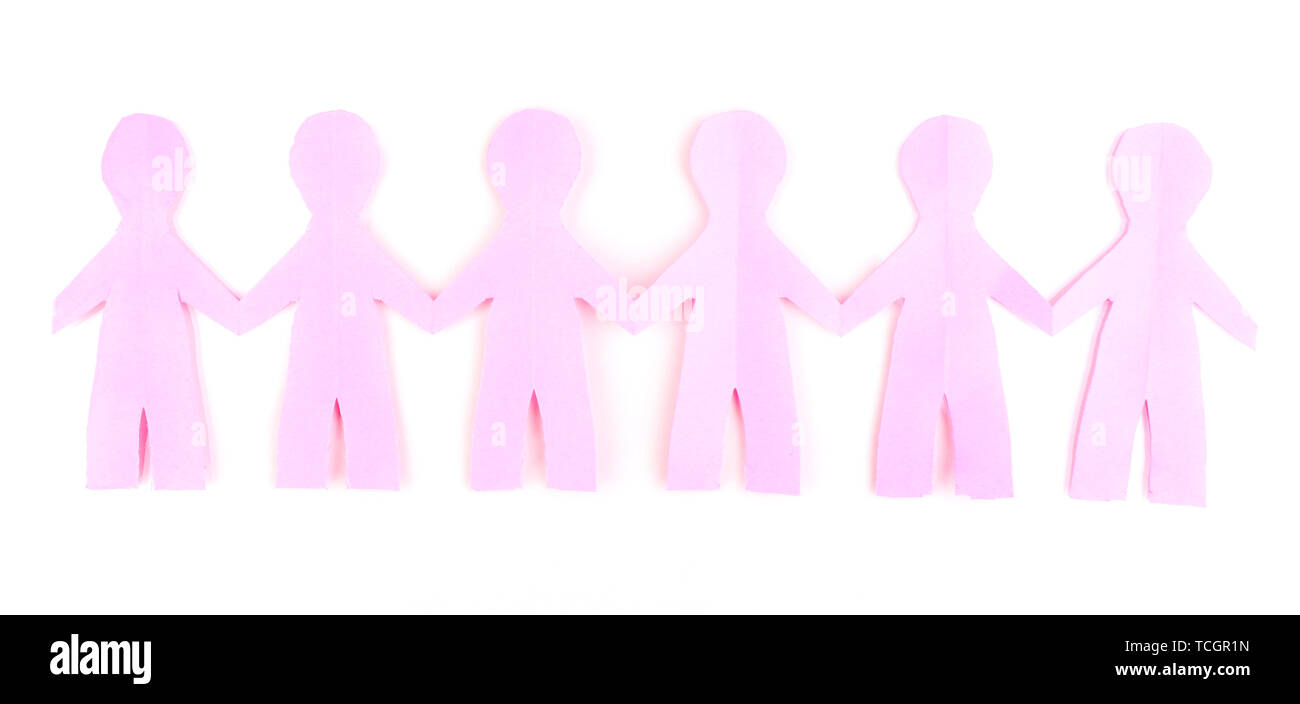 Paper people isolated on white Stock Photo - Alamy
