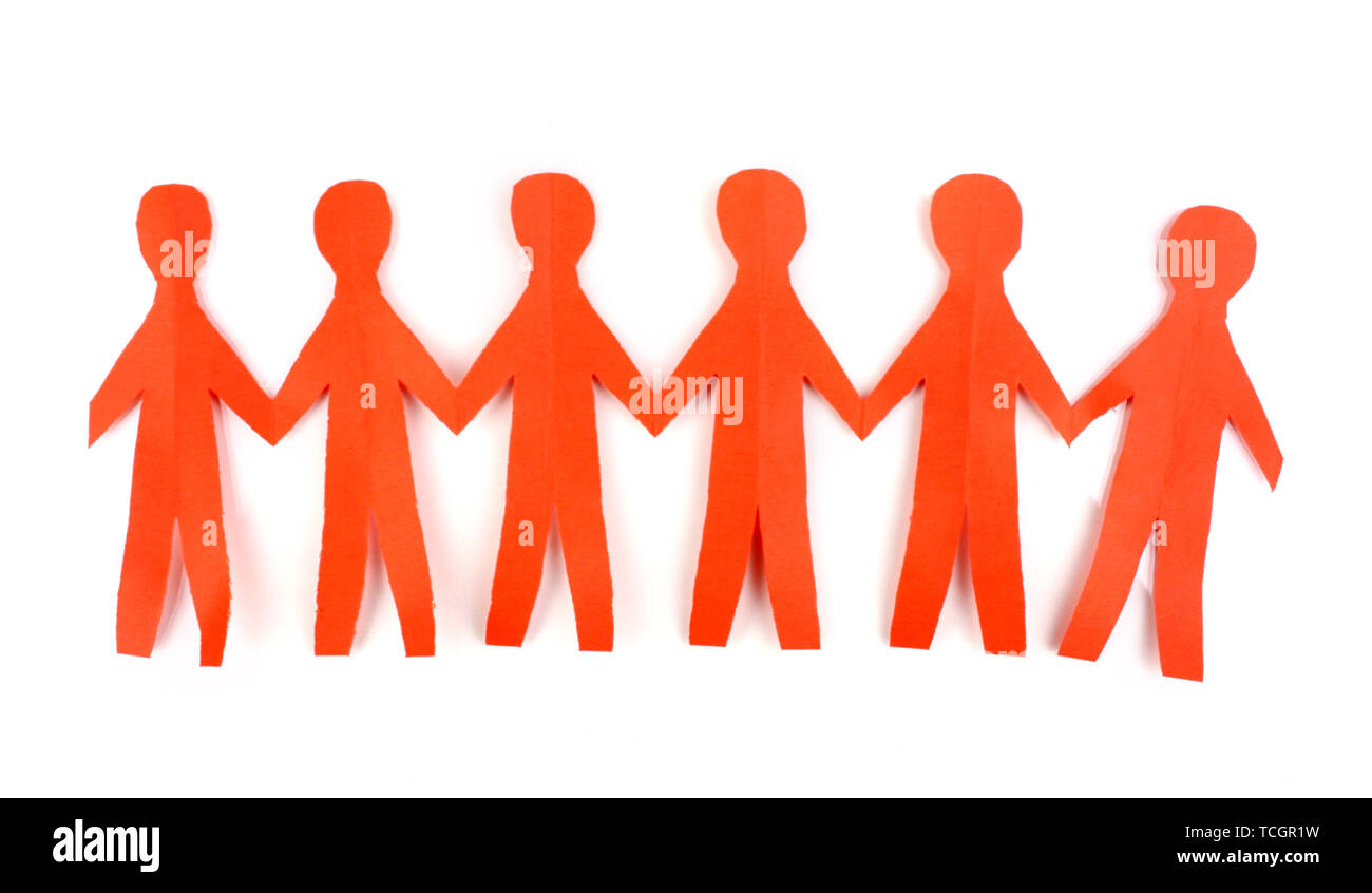 Paper people isolated on white Stock Photo - Alamy