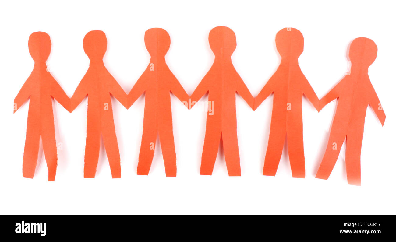 Paper people isolated on white Stock Photo - Alamy