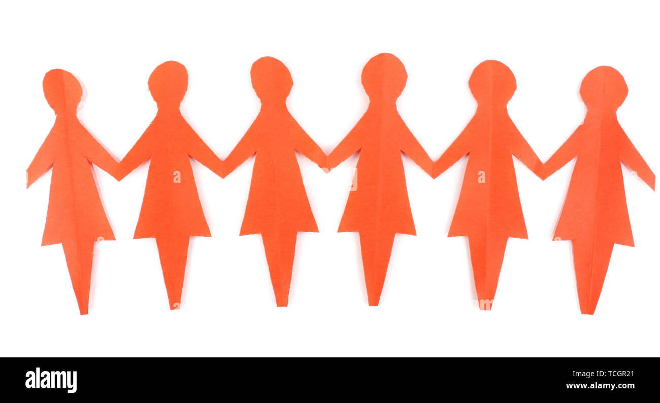 Paper people isolated on white Stock Photo - Alamy