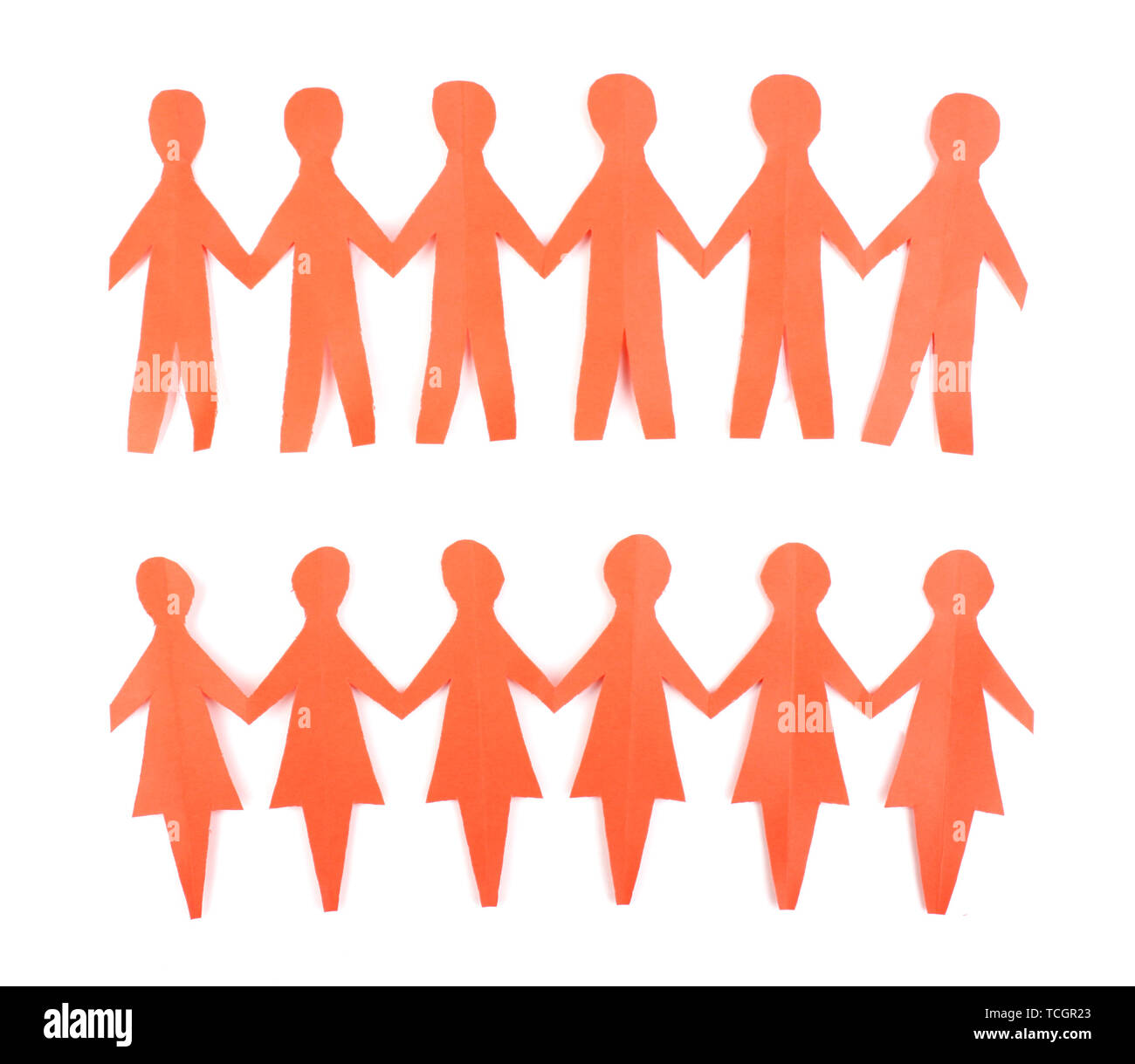 Paper people isolated on white Stock Photo - Alamy