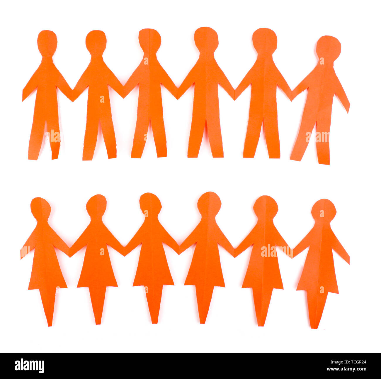 Paper people isolated on white Stock Photo - Alamy