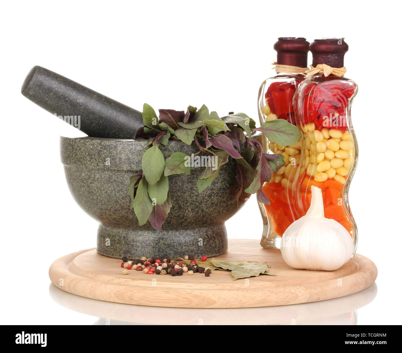 Set of ingredients and spice for cooking isolated on white Stock Photo ...