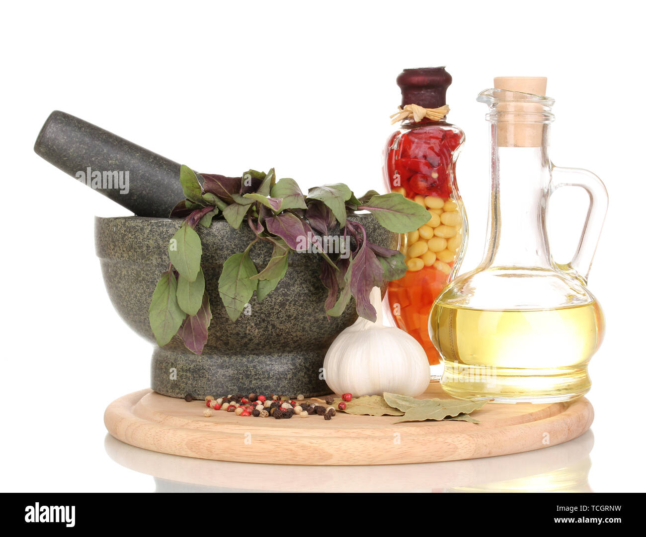 Set of ingredients and spice for cooking isolated on white Stock Photo ...