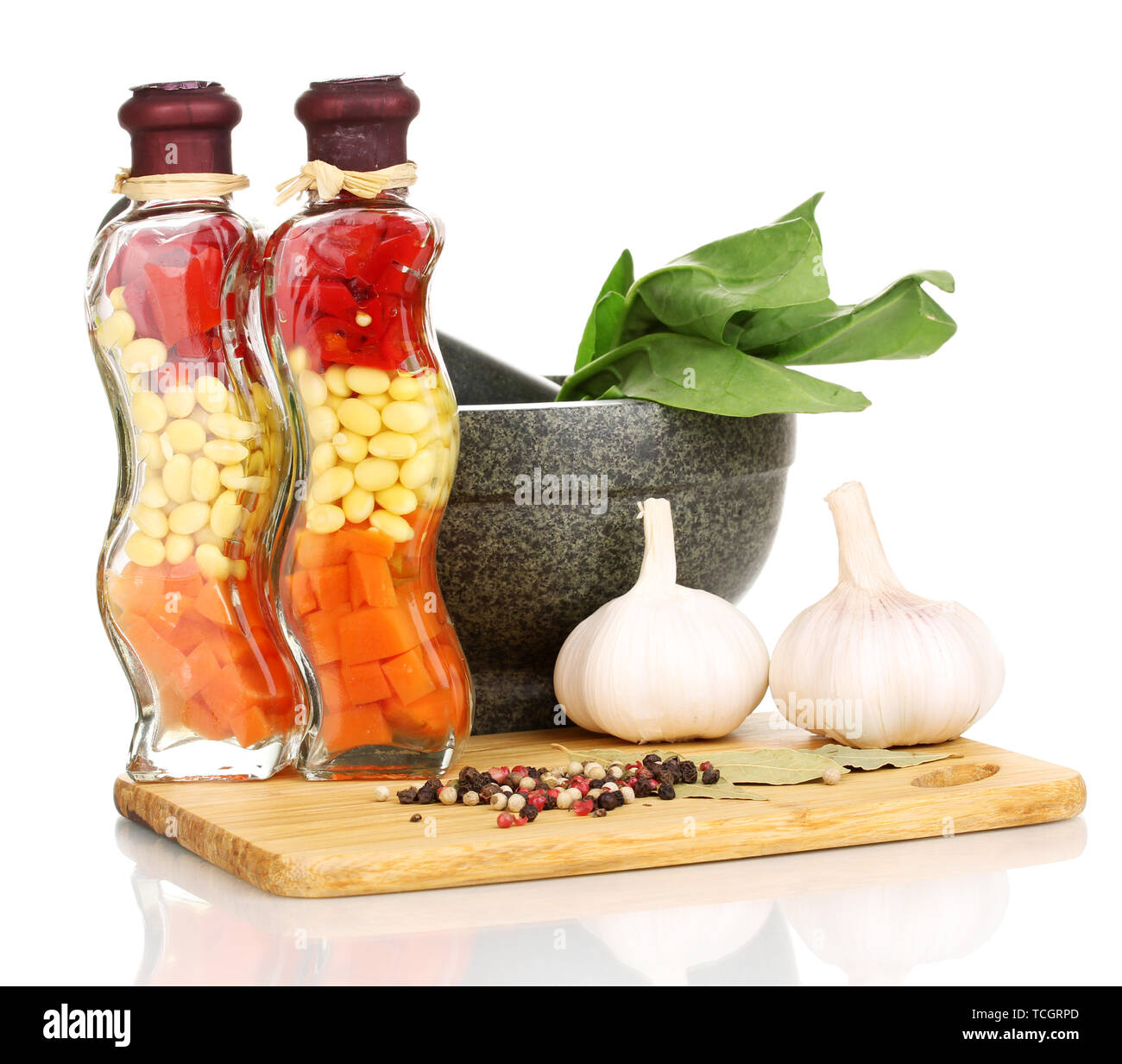 Set of ingredients and spice for cooking isolated on white Stock Photo ...