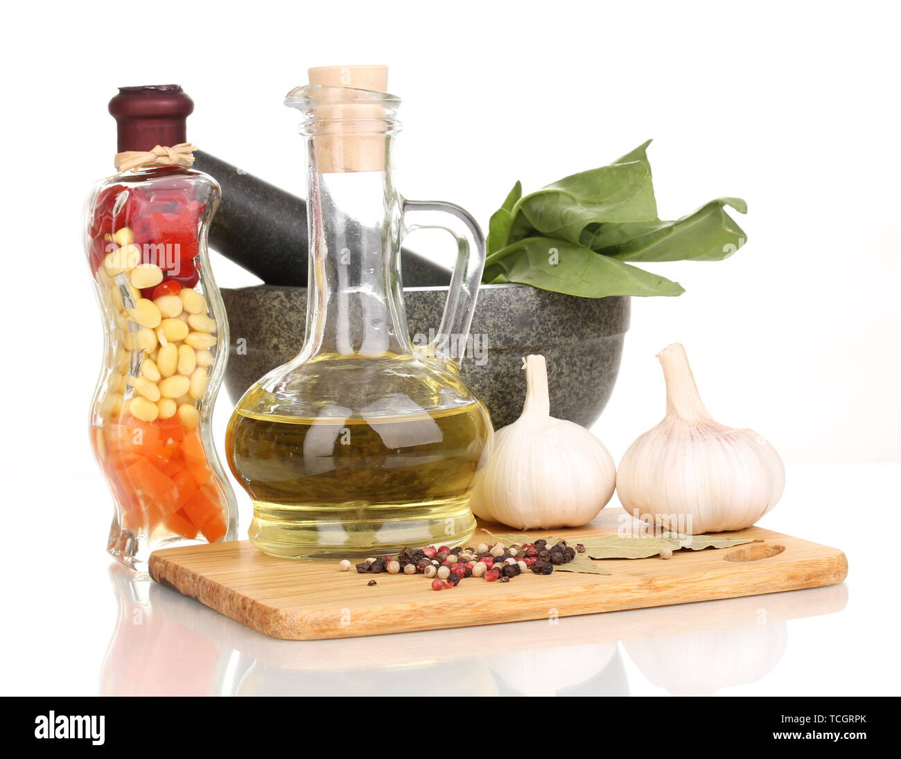 Set of ingredients and spice for cooking isolated on white Stock Photo ...