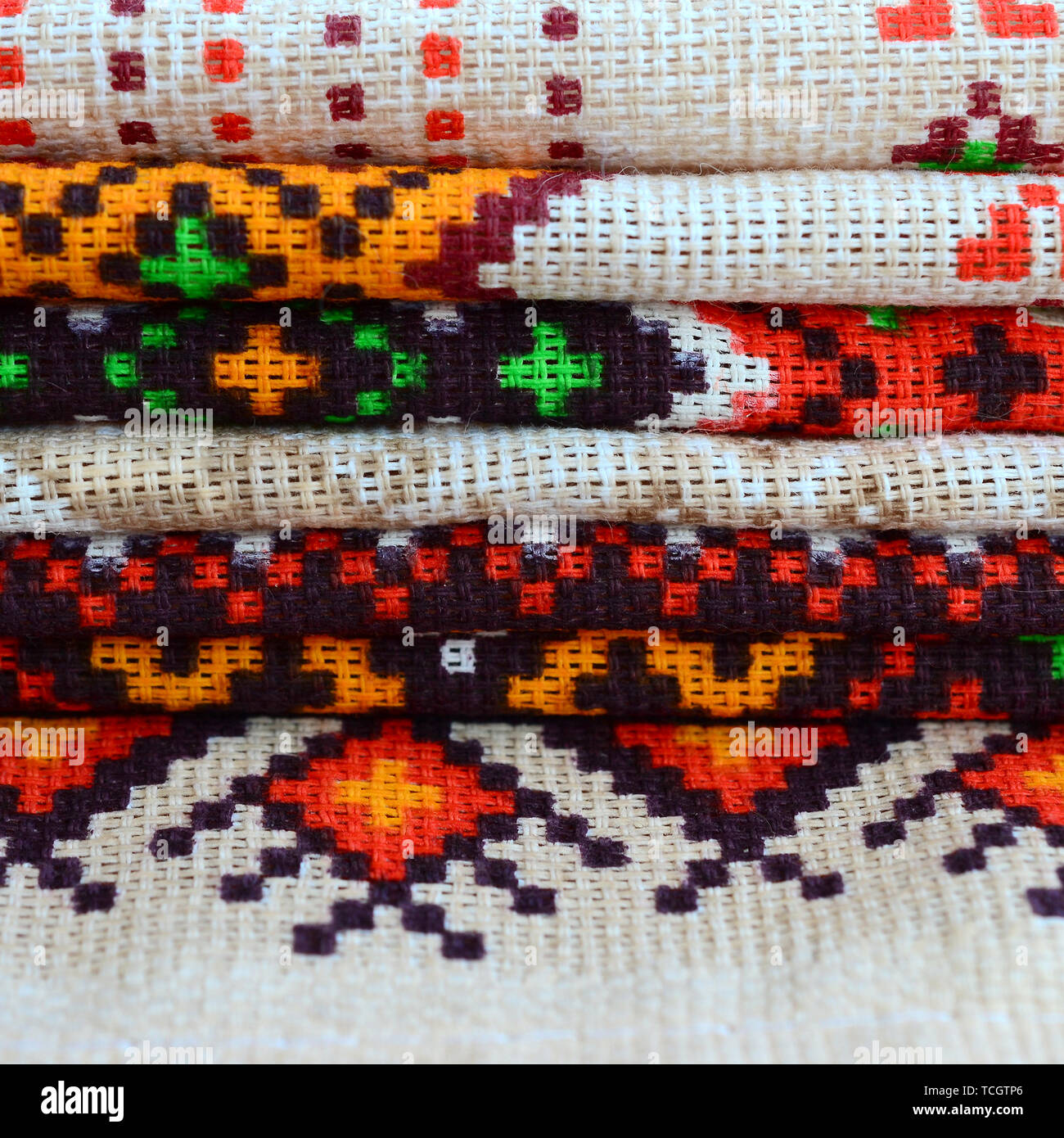 Stack of traditional Ukrainian folk art knitted embroidery patterns on ...