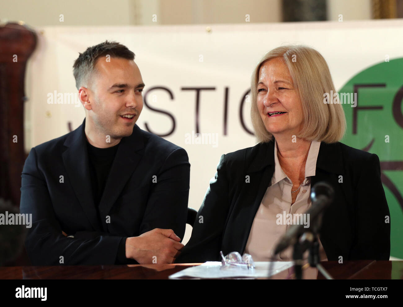 Sally Challen with her son David, during a press conference in central ...