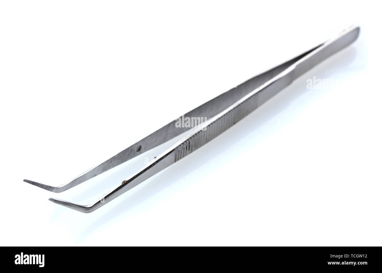 Medical tweezers isolated on white Stock Photo - Alamy