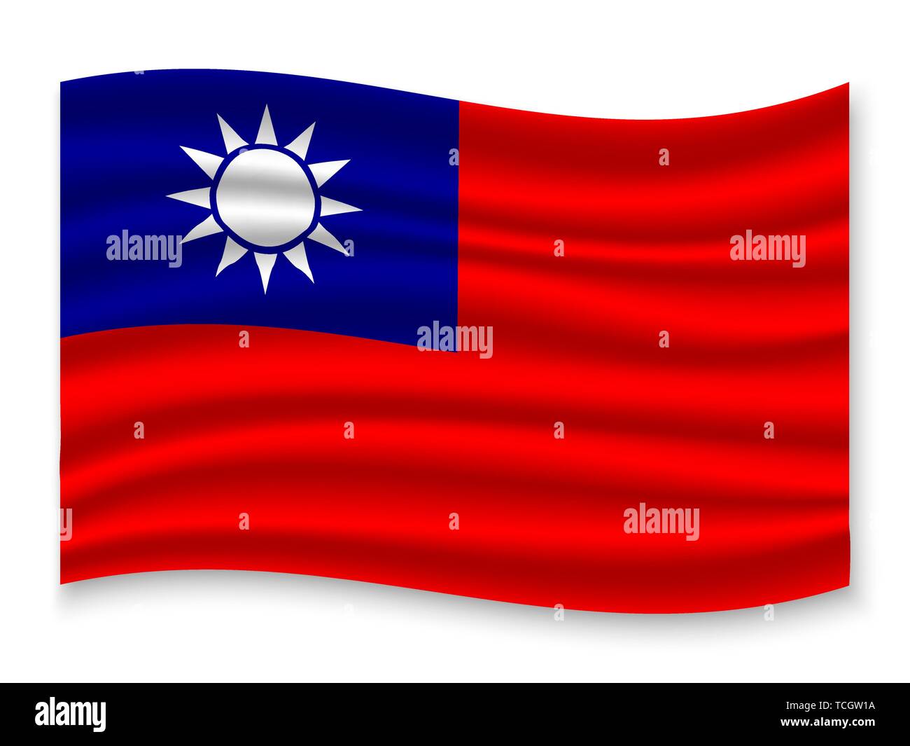 3D Waving Flag of Taiwan . Template for your design Stock Vector Image ...