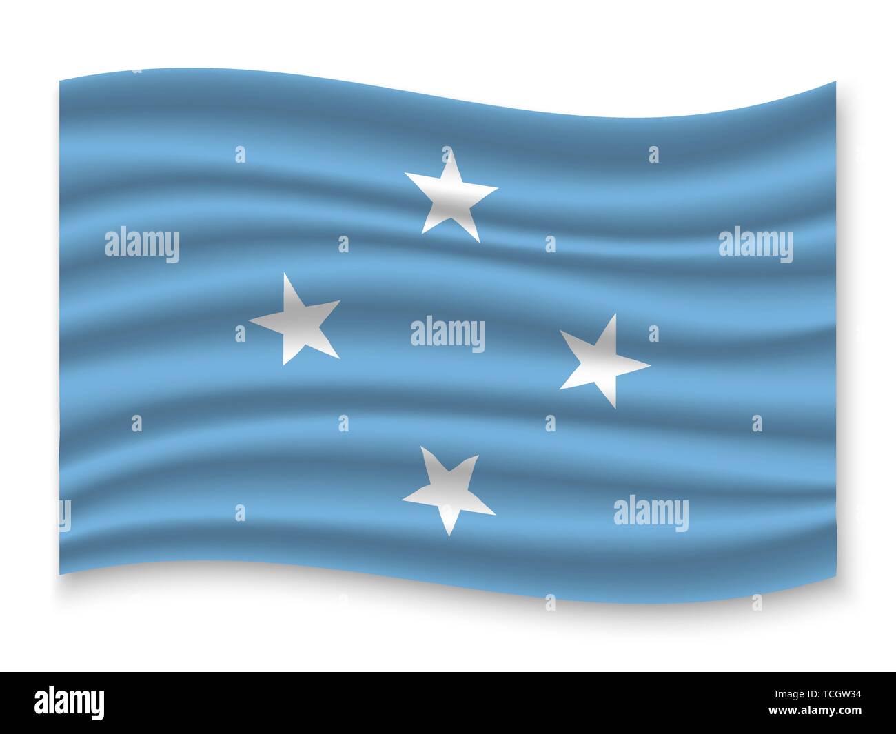 3D Waving Flag of Micronesia . Template for your design Stock Vector ...