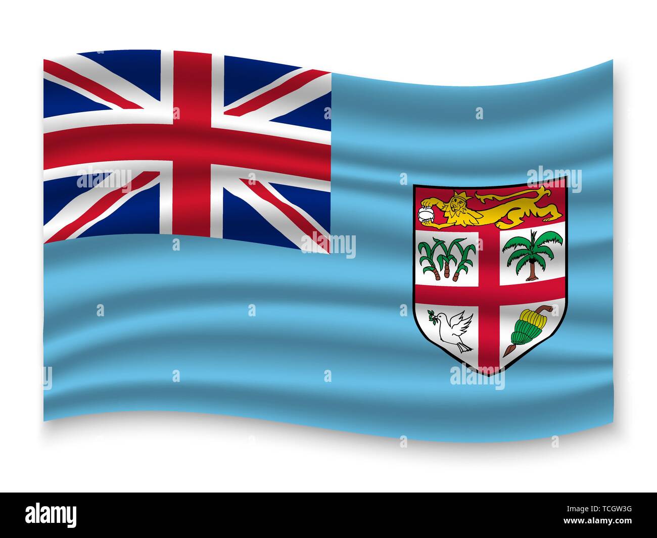3D Waving Flag of Fiji . Template for your design Stock Vector Image ...