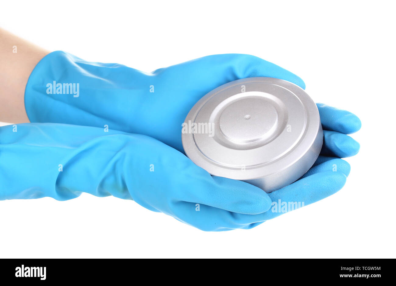 Uranium in hands isolated on white Stock Photo - Alamy