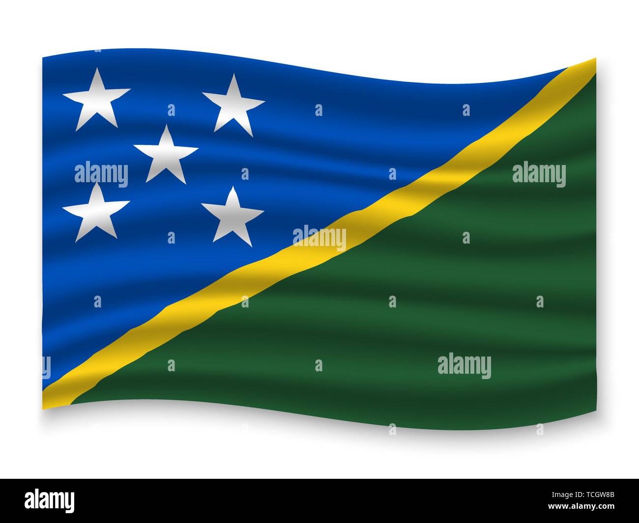 3D Waving Flag of Solomon Islands . Template for your design Stock Vector Image & Art - Alamy
