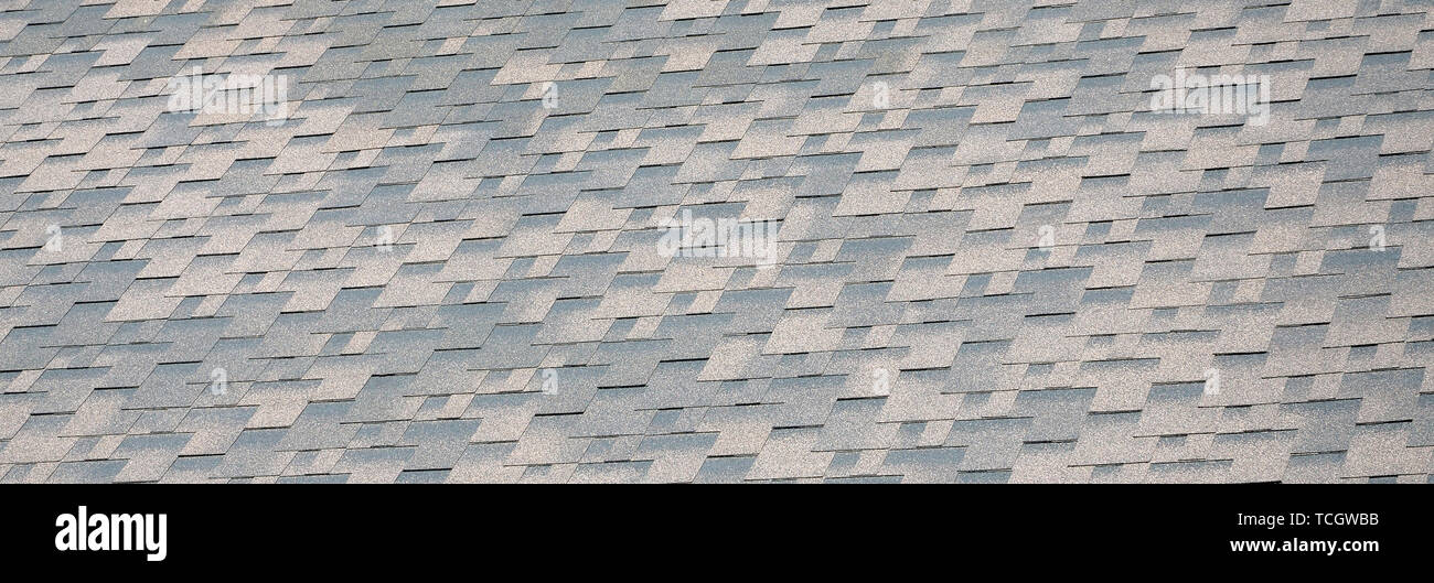 Flexible shingles of bitumen roofing surface. Background mosaic texture ...