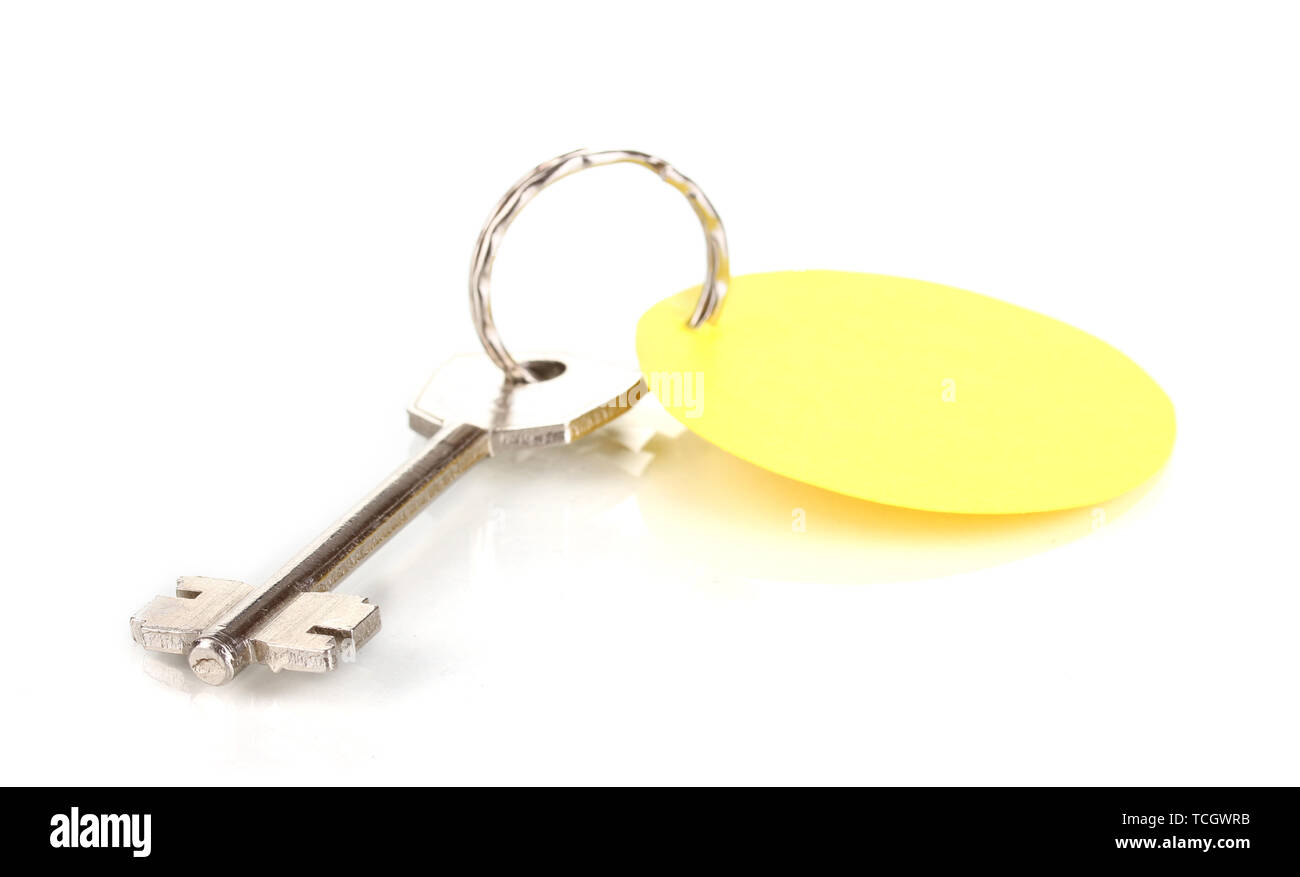 Key with charm isolated on white Stock Photo - Alamy