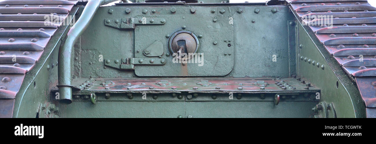 Texture of tank side wall, made of metal and reinforced with a ...