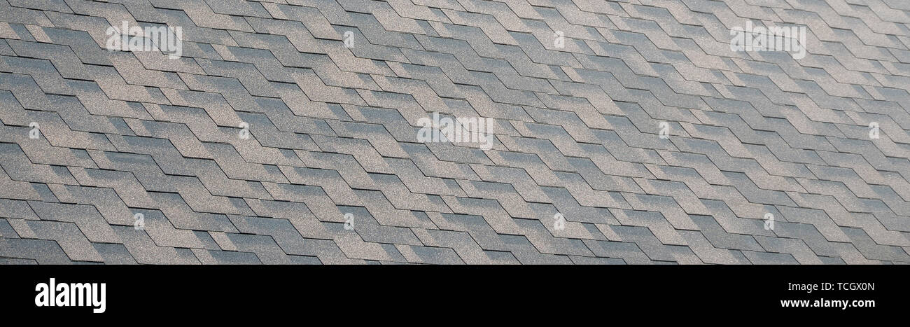 Flexible shingles of bitumen roofing surface. Background mosaic texture ...