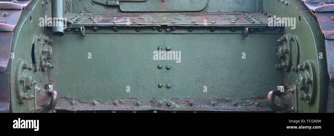 Texture of tank side wall, made of metal and reinforced with a ...