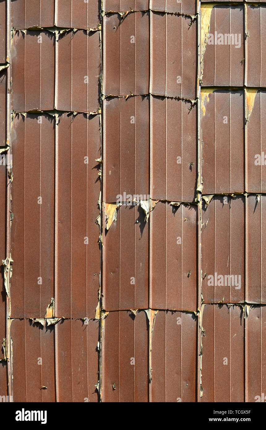 Rusty Steel Metal with cracked paint, grunge background. Old metal ...