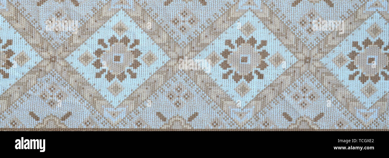 Traditional Ukrainian folk art knitted embroidery pattern on textile ...