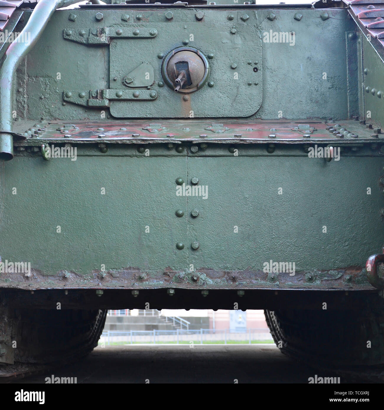 Abstract green industrial metal textured background with rivets and ...