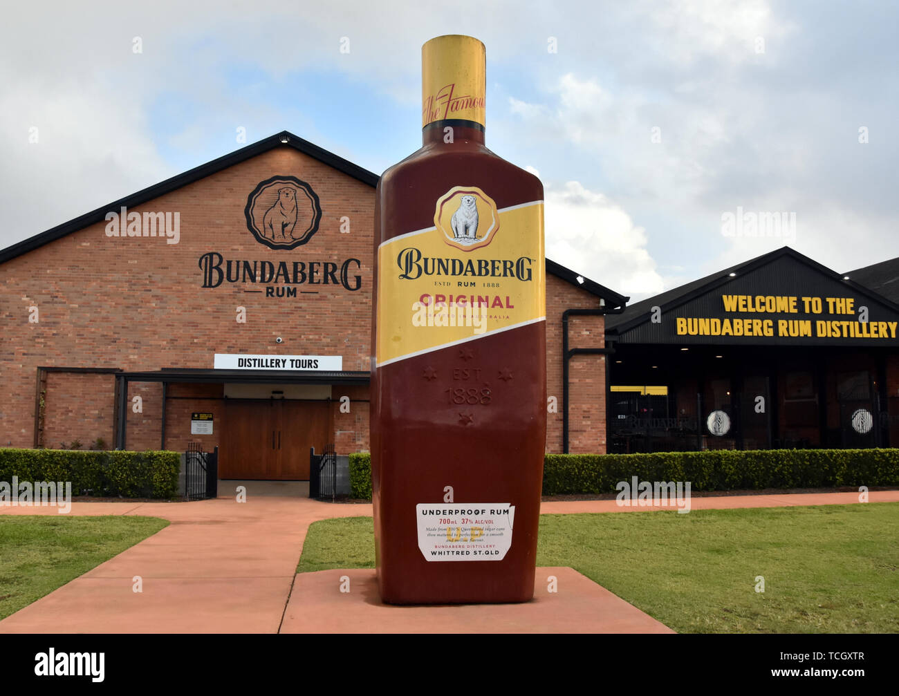 Bundaberg, Australia - Apr 23, 2019. Big Bundy Bottle in front of the ... Bundaberg, Australia - Apr 23, 2019. Big Bundy Bottle in front of the ...