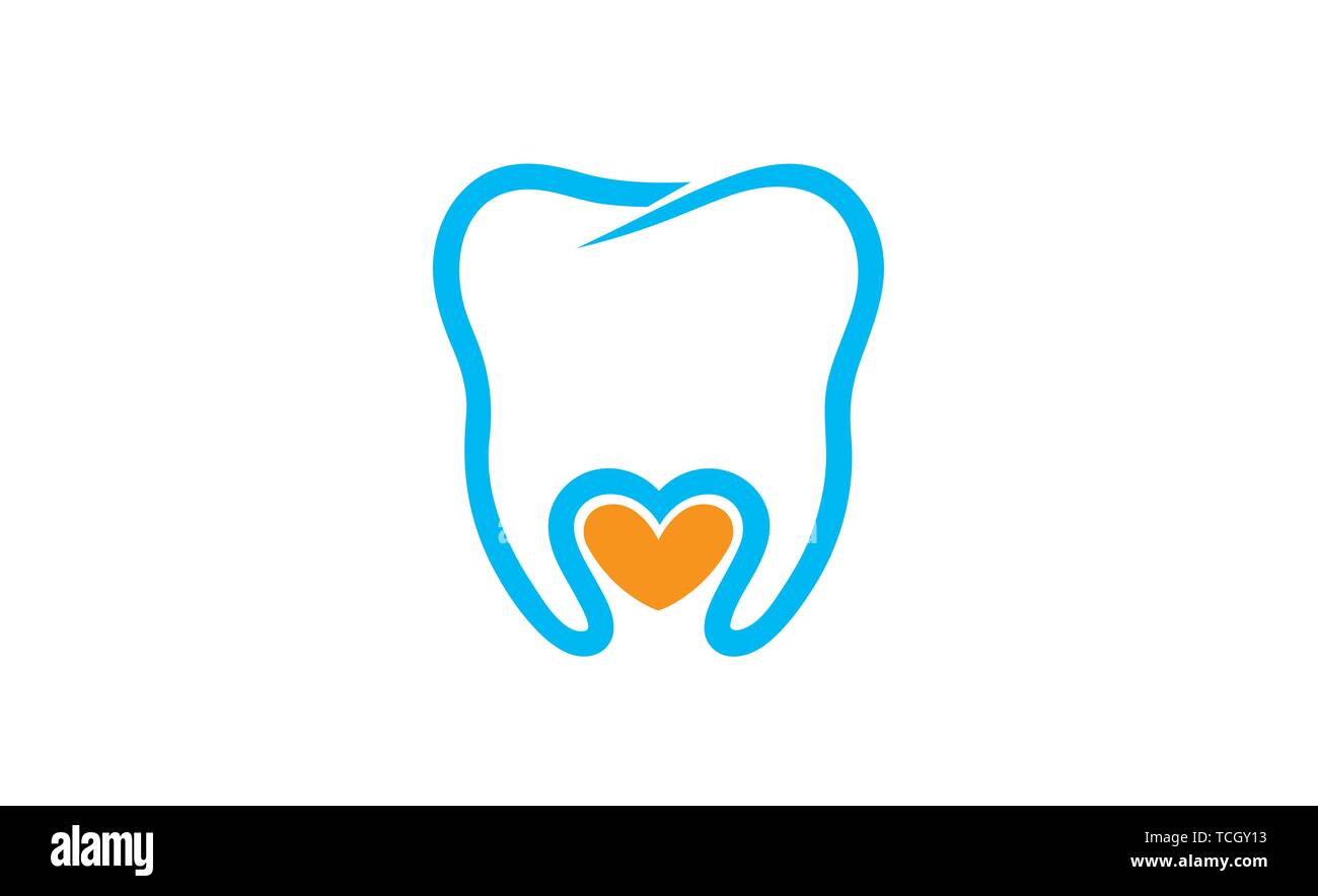 Creative Teeth Heart Inside Logo Design Symbol Illustration Stock ...