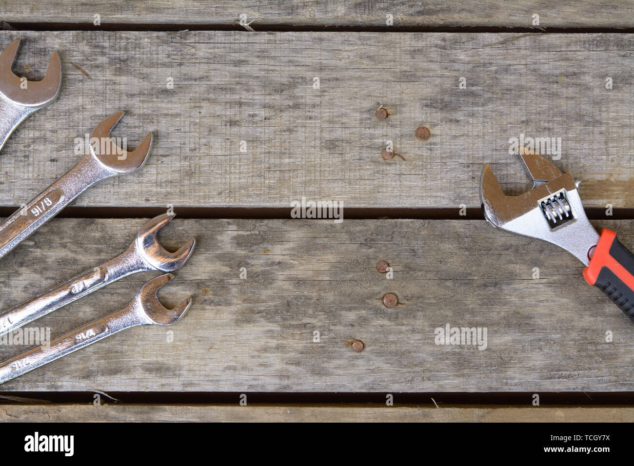 Hand tools used for construction or basic home repair Stock Photo - Alamy
