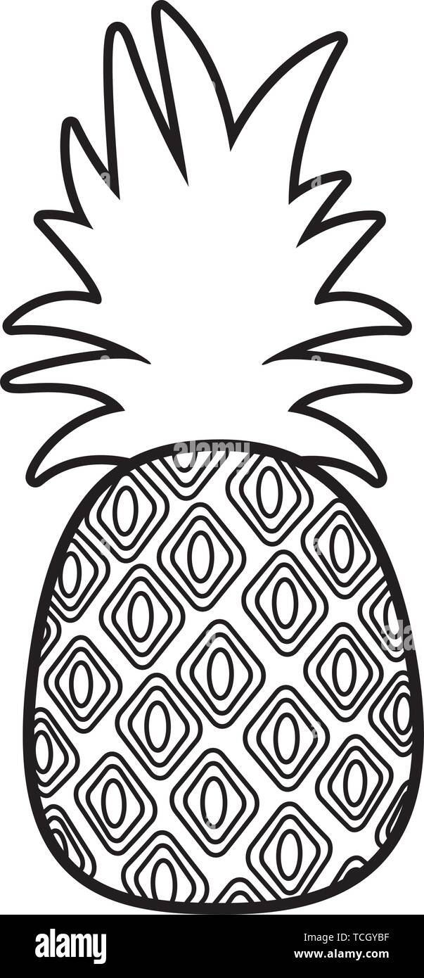 pineapple tropical fruits on white background Stock Vector Image & Art ...