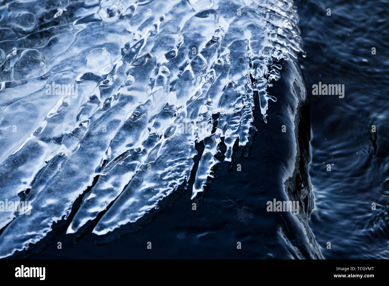 Abstract ice formation in lake shore Stock Photo - Alamy