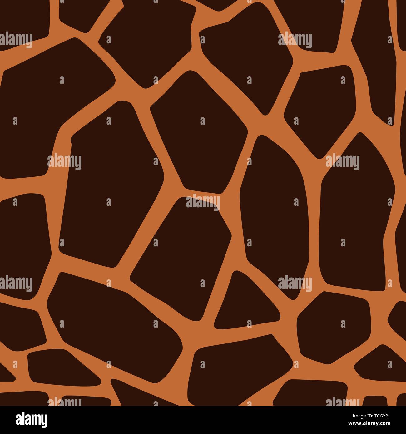 Brown Giraffe skin seamless pattern. Vector animal giraffe texture background. Brown safari zoo ...